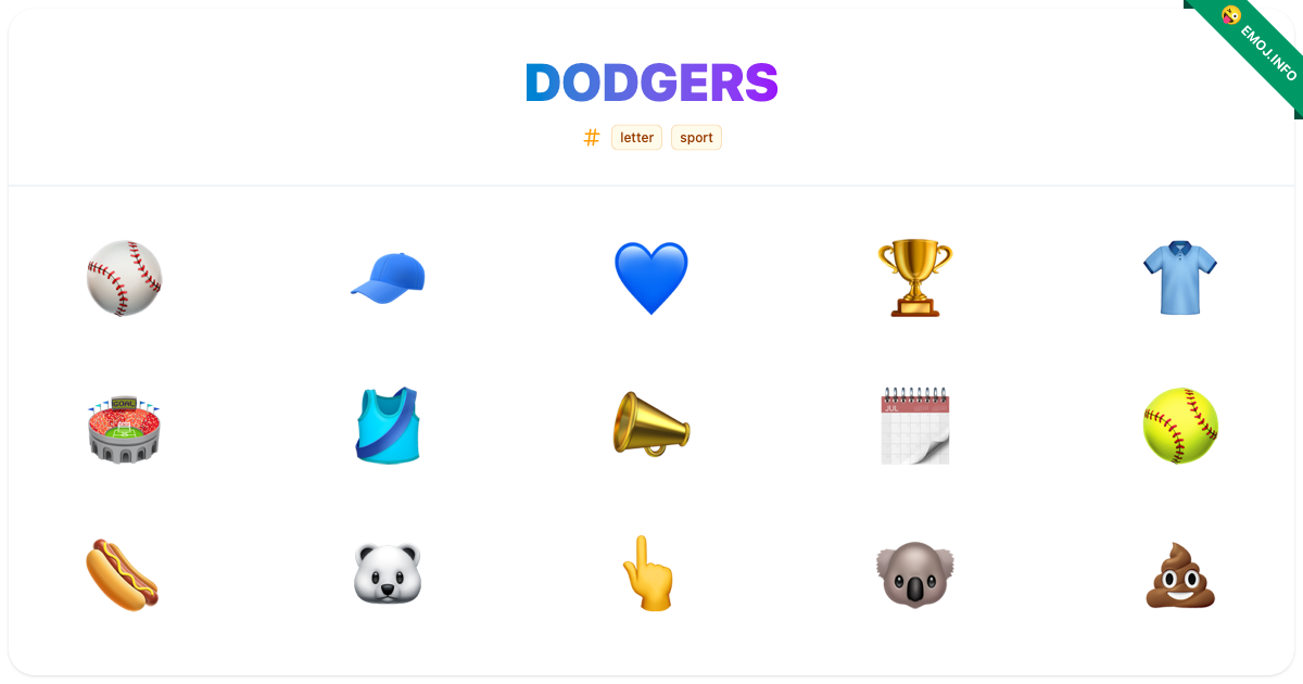 Dodgers Emojis ⚾ 🧢 💙 | Meaning, Copy & Paste