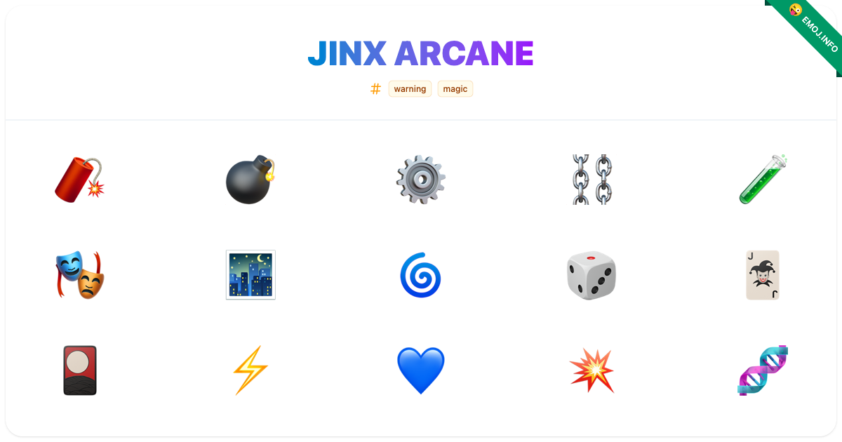Jinx Arcane Emojis 🧨 💣 ⚙️ | Meaning, Copy & Paste