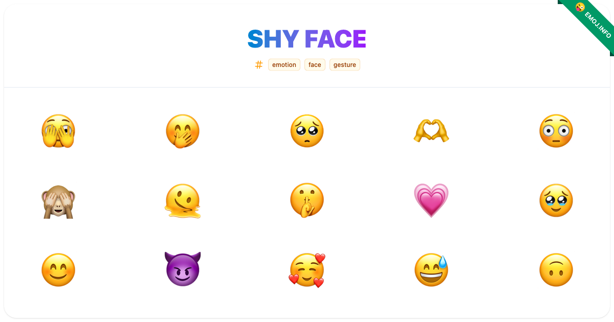 Shy Face Emojis 🫣 🤭 🥺 | Meaning, Copy & Paste