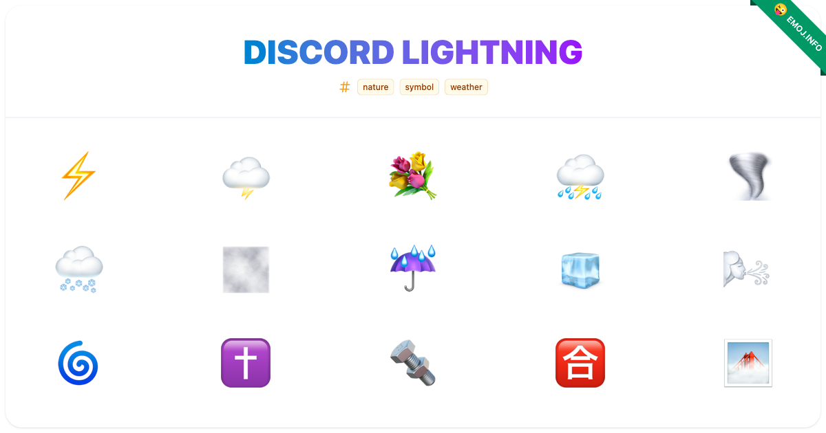 Discord Lightning Emojis ⚡ 🌩️ 💐 | Meaning, Copy & Paste