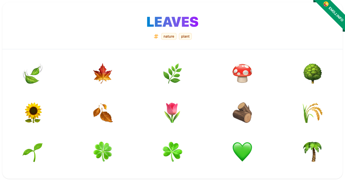 Leaves Emojis 🍃 🍁 🌿 | Meaning, Copy & Paste