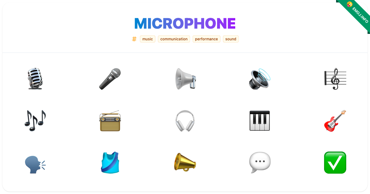 Microphone Emojis 🎙️ 🎤 📢 | Meaning, Copy & Paste