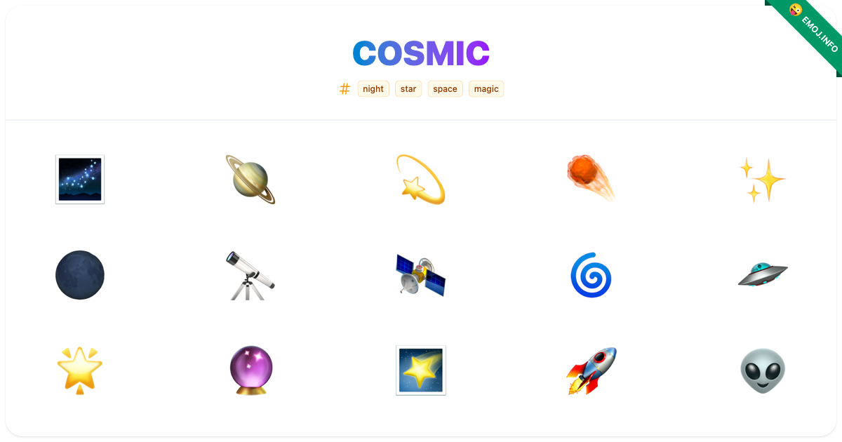 Cosmic Emojis 🌌 🪐 💫 | Meaning, Copy & Paste