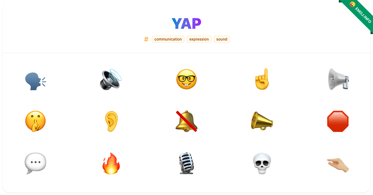 Yap Emojis 🗣️ 🔊 🤓 | Meaning, Copy & Paste