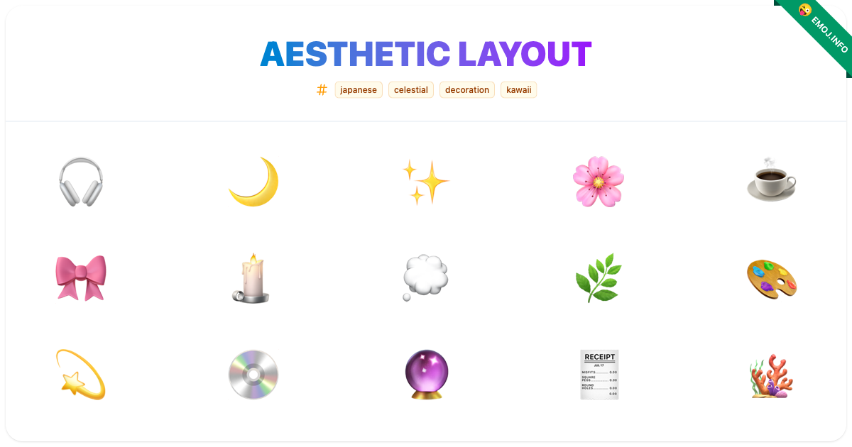 Aesthetic Layout Emojis 🎧 🌙 | Meaning, Copy & Paste