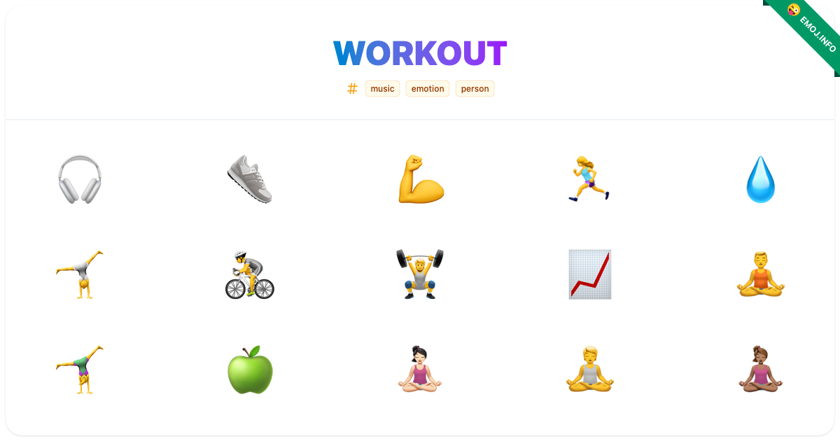 Workout Emojis 🎧 👟 💪 | Meaning, Copy & Paste