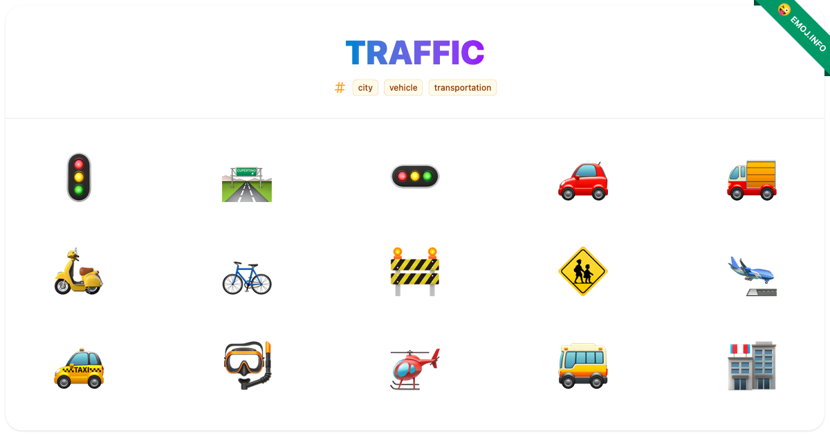 Traffic Emojis 🚗 🚕 🚙 | Meaning, Copy & Paste