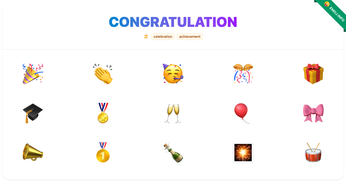 Congratulation Emojis 🎉 👏 🥳 | Meaning, Copy & Paste
