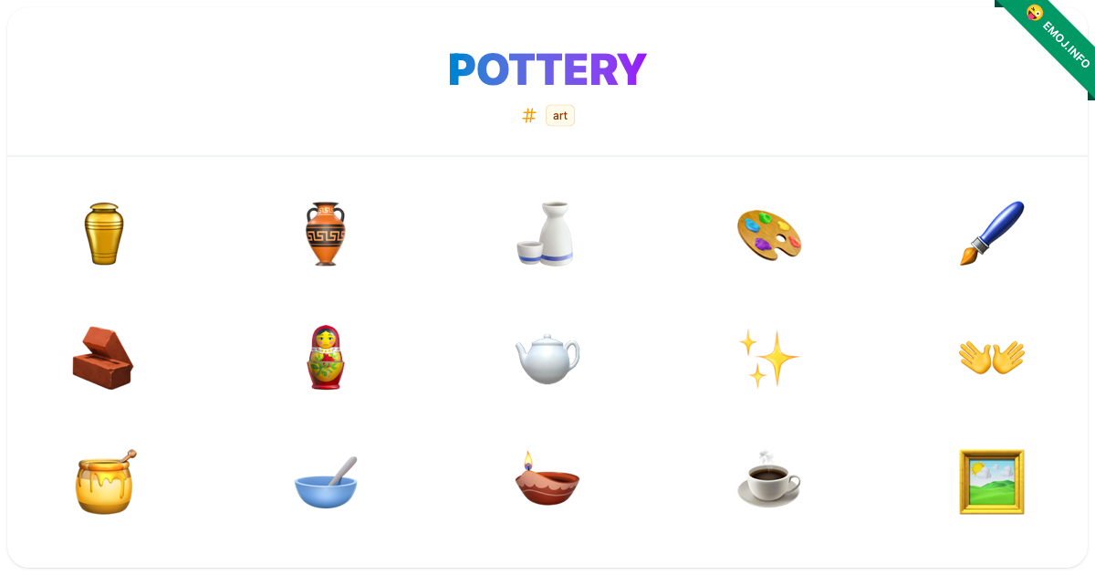 Pottery Emojis ⚱️ 🏺 🍶 | Meaning, Copy & Paste