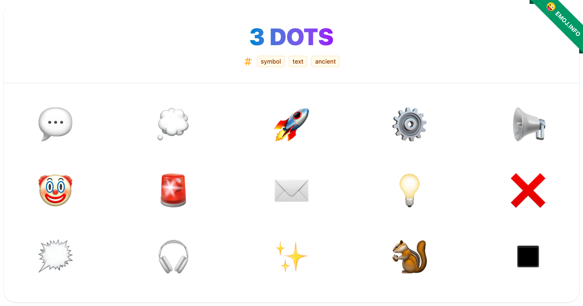 3 Dots Emojis 💬 💭 🚀 | Meaning, Copy & Paste