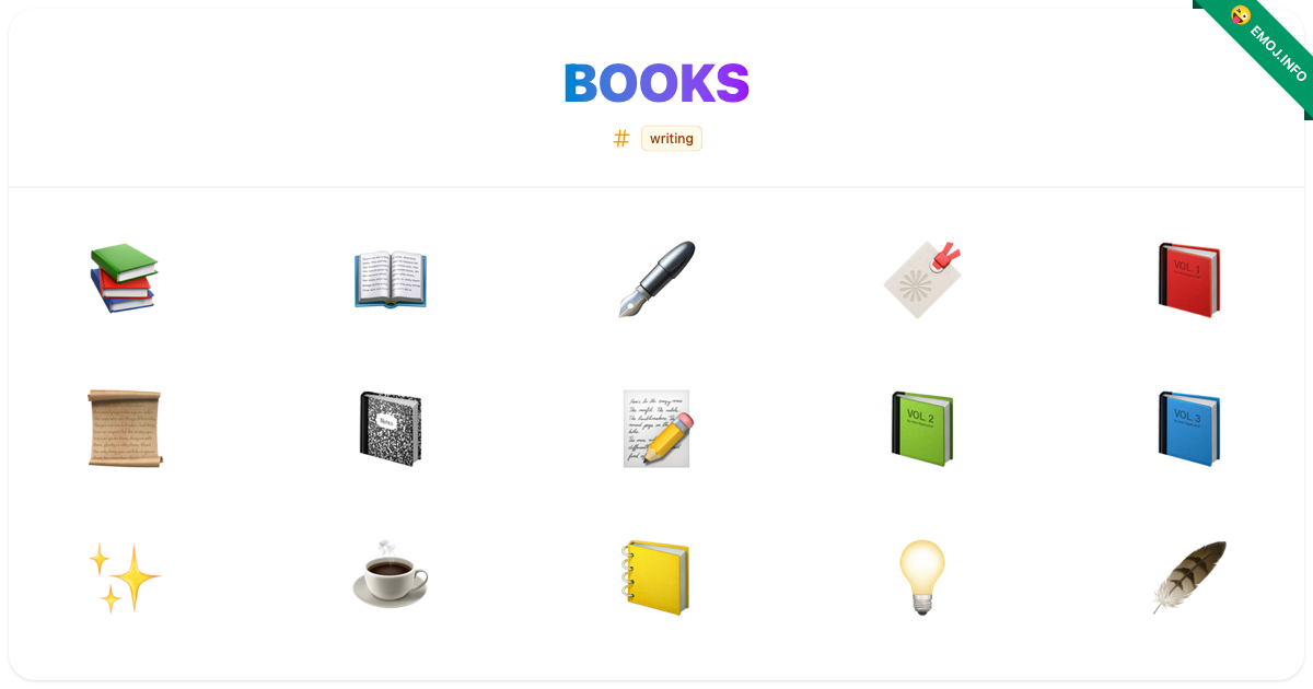 Books Emojis 📚 📖 🖋️ | Meaning, Copy & Paste