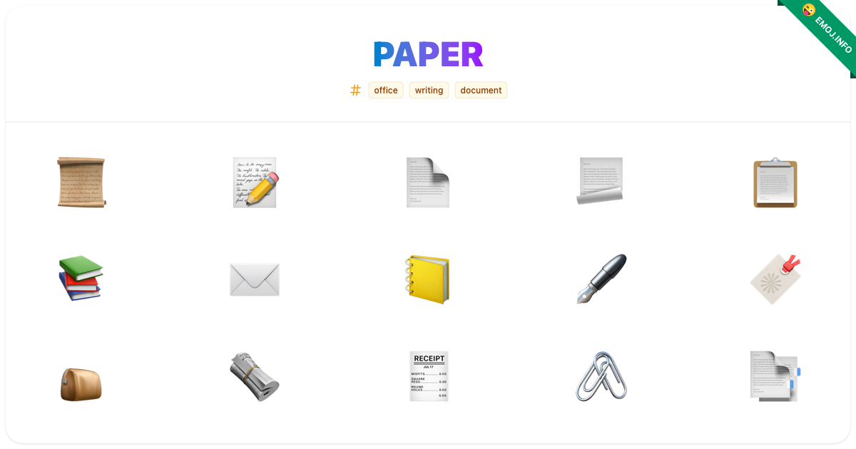 Paper Emojis 📜 📝 📄 | Meaning, Copy & Paste
