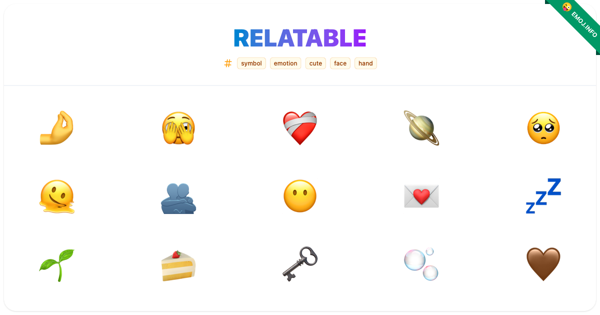 Relatable Emojis 🤌 🫣 ️‍🩹 | Meaning, Copy & Paste