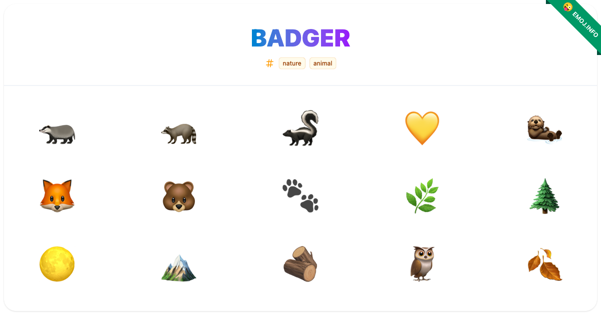 Badger Emojis 🦡 🦝 🦨 | Meaning, Copy & Paste