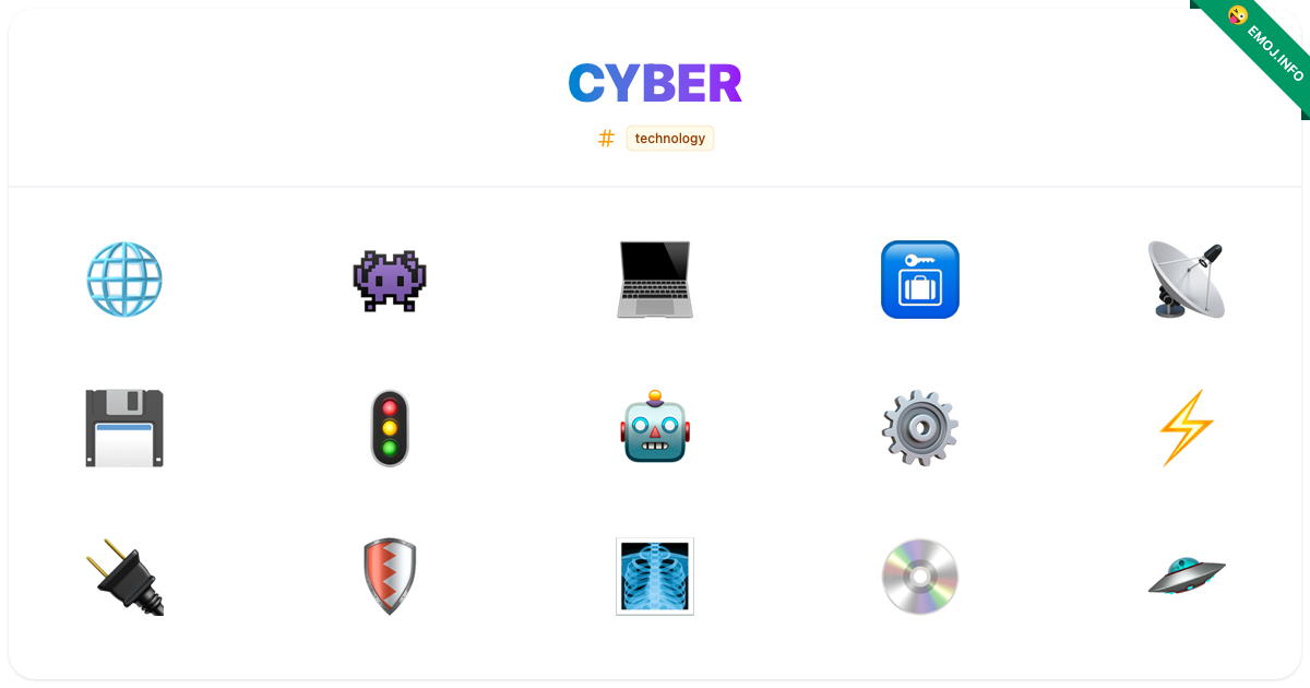 Cyber Emojis 🌐 👾 💻 | Meaning, Copy & Paste