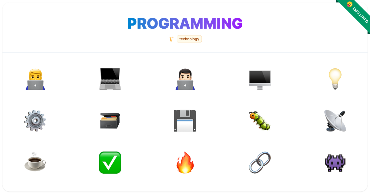 Programming Emojis 👨‍💻 💻 👨🏻‍💻 | Meaning, Copy & Paste