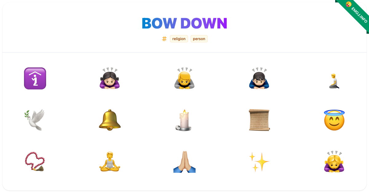 Bow Down Emojis 🛐 🙇🏻‍♀️ 🙇 | Meaning, Copy & Paste