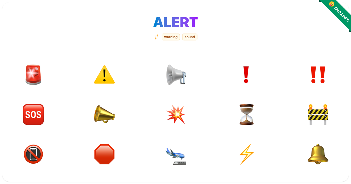 Alert Emojis 🚨 ⚠️ 📢 | Meaning, Copy & Paste