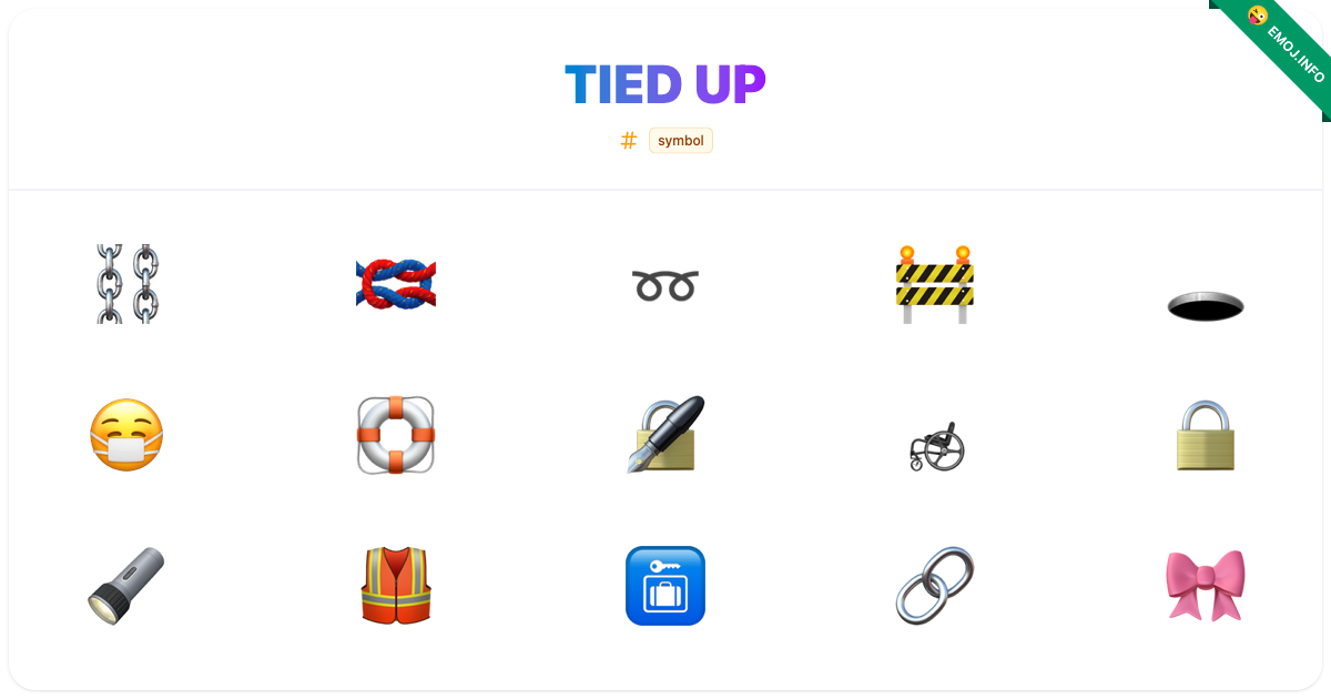 Tied Up Emojis ⛓️ 🪢 ➿ | Meaning, Copy & Paste