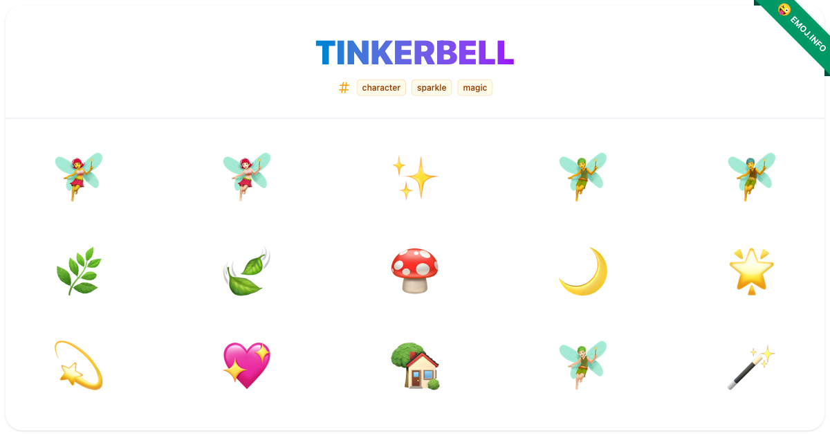 Tinkerbell Emojis 🧚‍♀️ 🧚🏻‍♀️ | Meaning, Copy & Paste