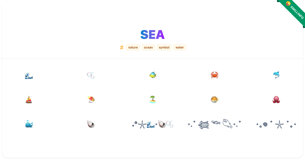 Sea Emojis 🌊 🫧 🐠 | Meaning, Copy & Paste