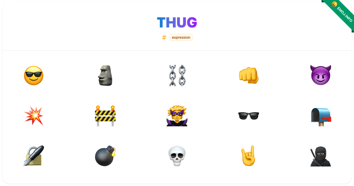 Thug Emojis 😎 🗿 ⛓️ | Meaning, Copy & Paste