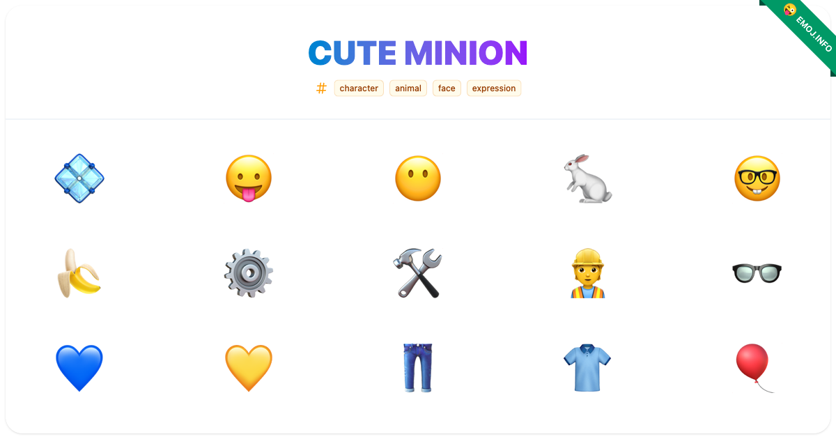 Cute Minion Emojis 💠 😛 😶 | Meaning, Copy & Paste