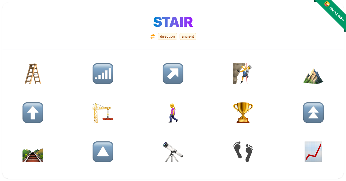 Stair Emojis 🪜 📶 ↗️ | Meaning, Copy & Paste