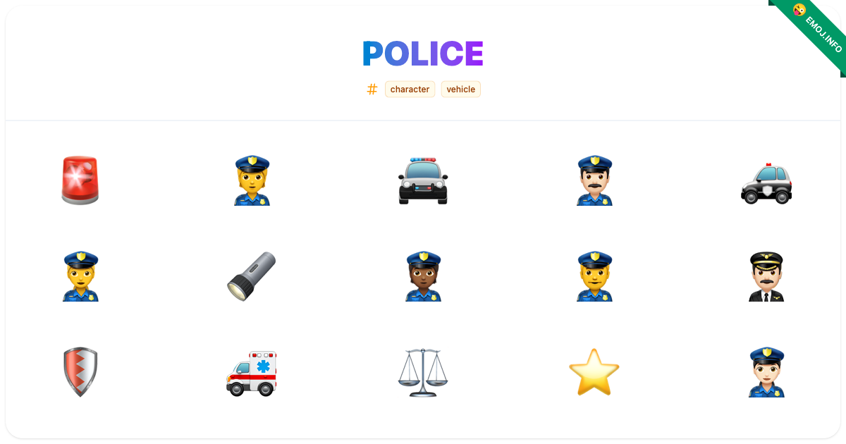 Police Emojis 🚨 👮 🚔 | Meaning, Copy & Paste