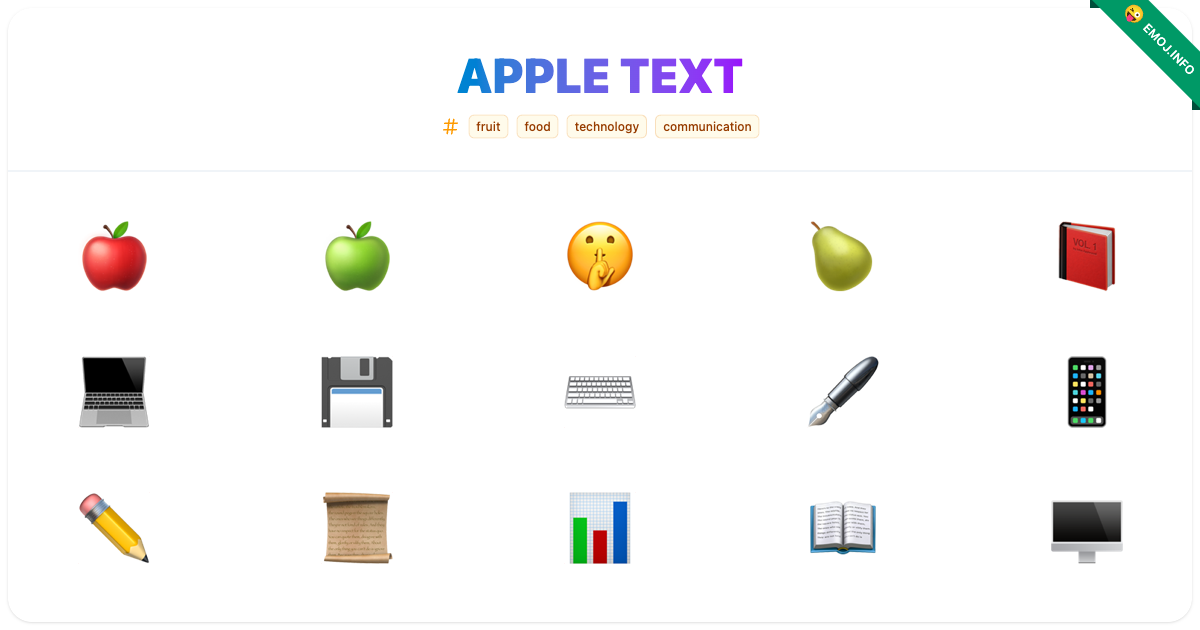 Apple Text Emojis 🍎 🍏 🤫 | Meaning, Copy & Paste