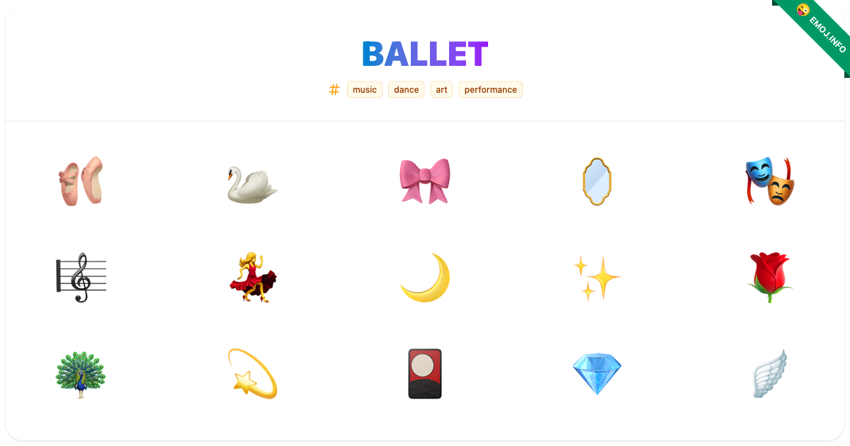 Ballet Emojis 🩰 🦢 🎀 | Meaning, Copy & Paste