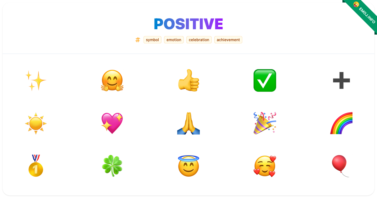 Positive Emojis 🤗 👍 | Meaning, Copy & Paste