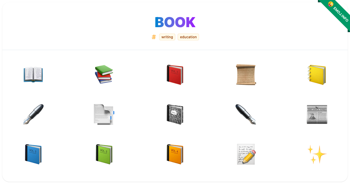 Book Emojis 📖 📚 📕 | Meaning, Copy & Paste