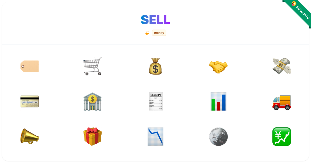 Sell Emojis 🏷️ 🛒 💰 | Meaning, Copy & Paste