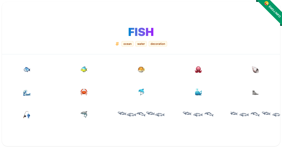 Fish Emojis 🐟 🐠 🐡 | Meaning, Copy & Paste