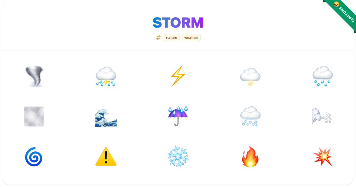 Storm Emojis 🌪️ ⛈️ ⚡ | Meaning, Copy & Paste