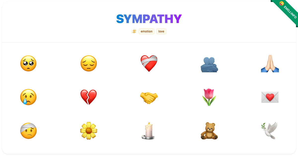 Sympathy Emojis 🥺 😔 ️‍🩹 | Meaning, Copy & Paste