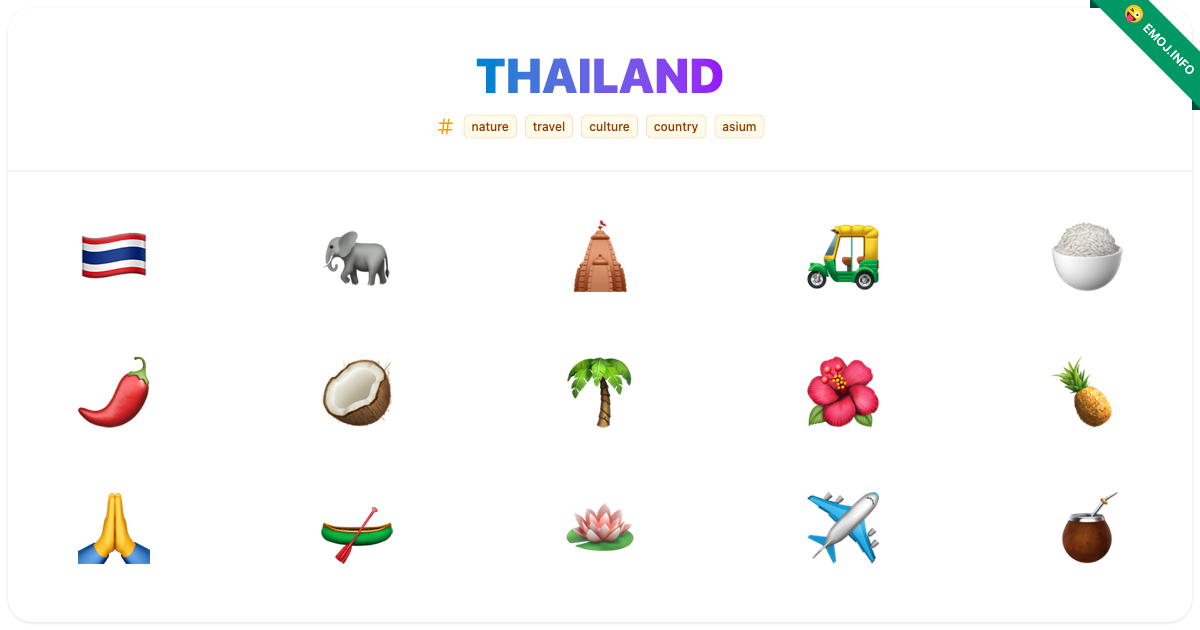 Thailand Emojis 🇹🇭 🐘 🛕 | Meaning, Copy & Paste