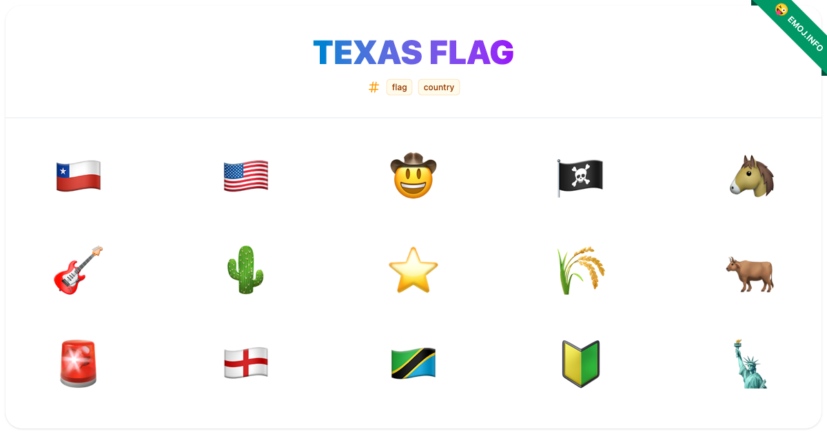 Texas Flag Emojis 🇨🇱 🇺🇸 🤠 | Meaning, Copy & Paste