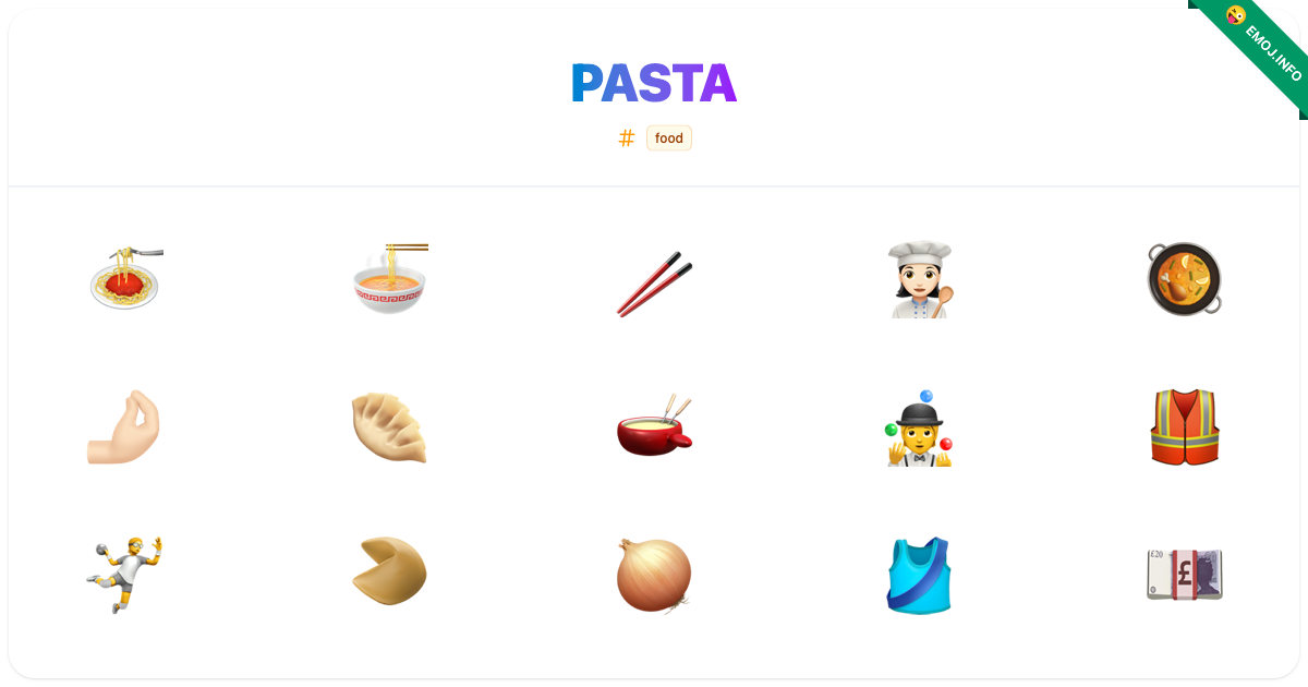 Pasta Emojis 🍝 🍜 🥢 | Meaning, Copy & Paste