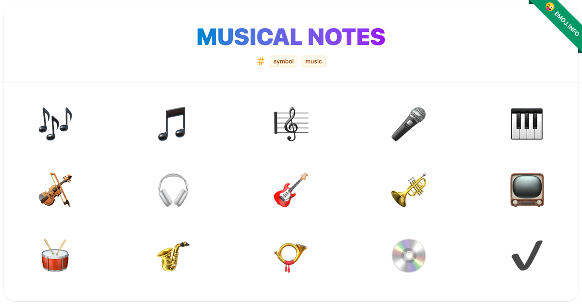 Musical Notes Emojis 🎶 🎵 🎼 | Meaning, Copy & Paste