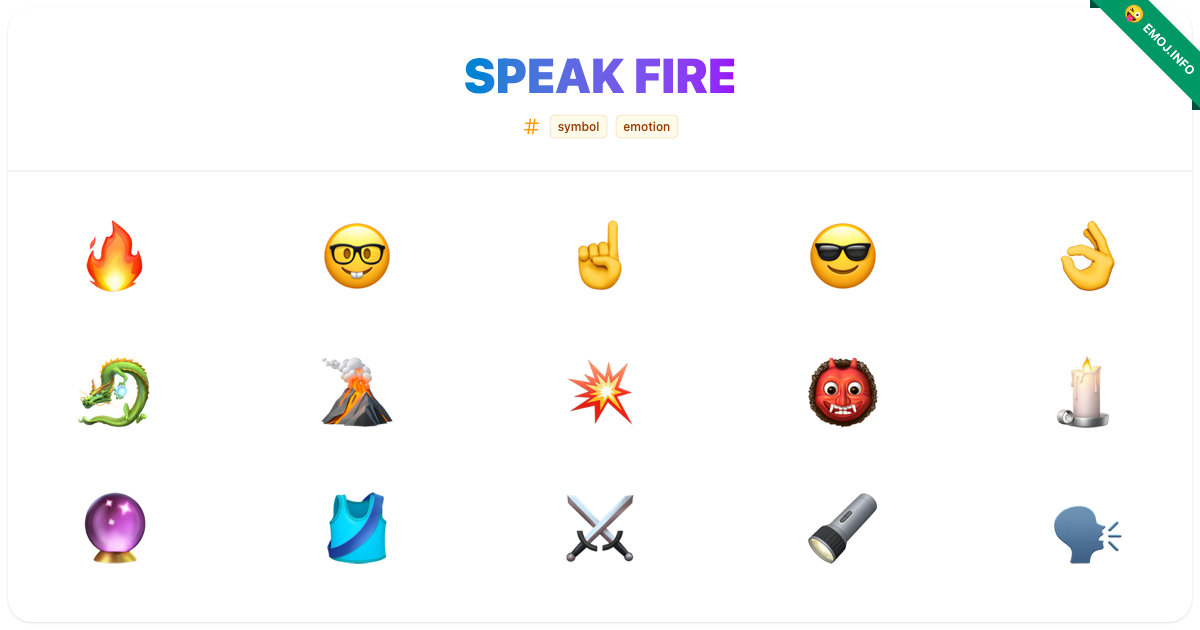 Speak Fire Emojis 🔥 🤓 ☝️ | Meaning, Copy & Paste