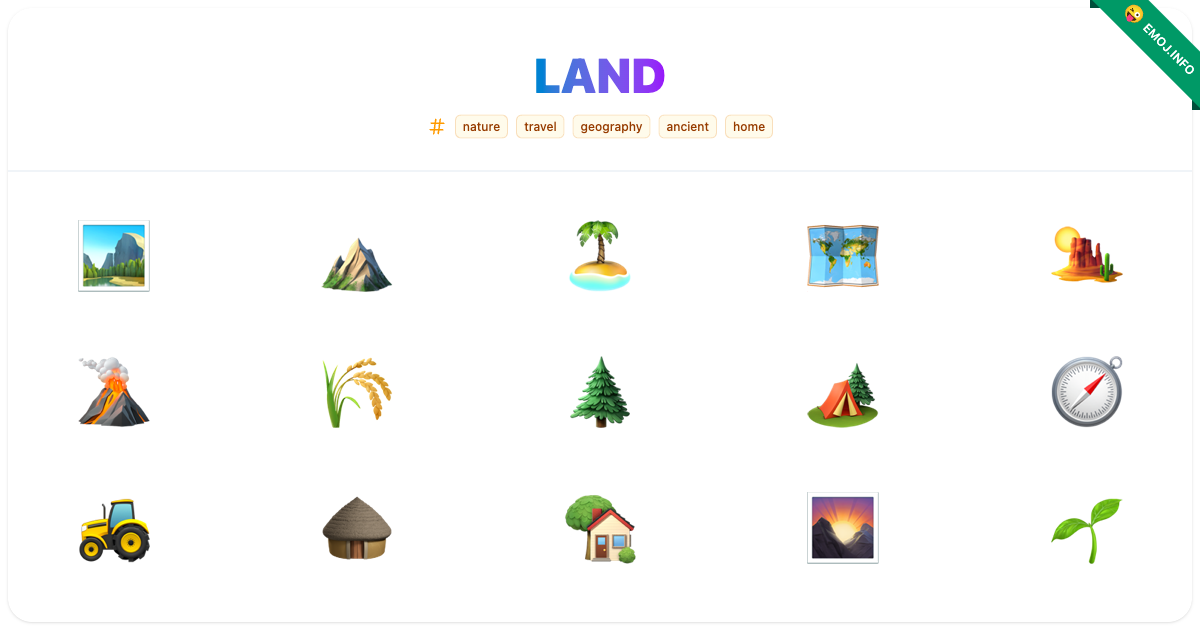 Land Emojis 🏞️ ⛰️ 🏝️ | Meaning, Copy & Paste