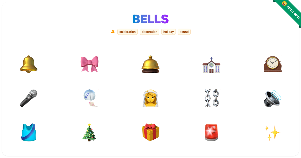 Bells Emojis 🔔 🎀 🛎️ | Meaning, Copy & Paste