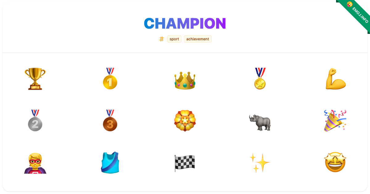 Champion Emojis 🏆 🥇 👑 | Meaning, Copy & Paste