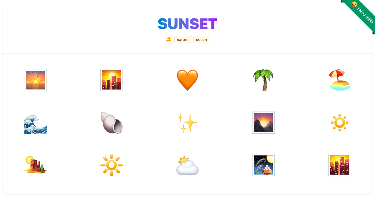 Sunset Emojis 🌅 🌇 🧡 | Meaning, Copy & Paste