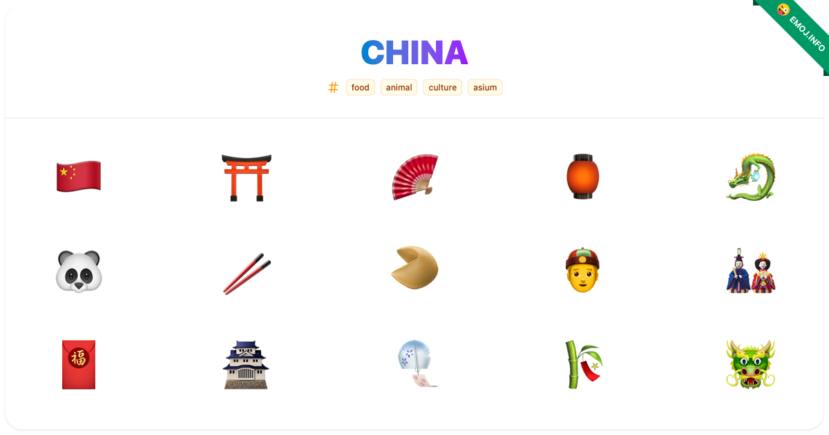 China Emojis 🇨🇳 ⛩️ 🪭 | Meaning, Copy & Paste