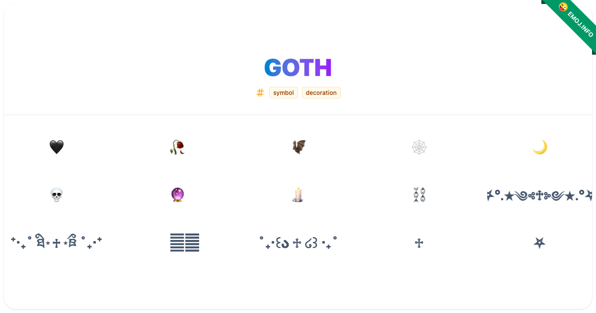 Goth Emojis 🖤 🥀 🦇 | Meaning, Copy & Paste