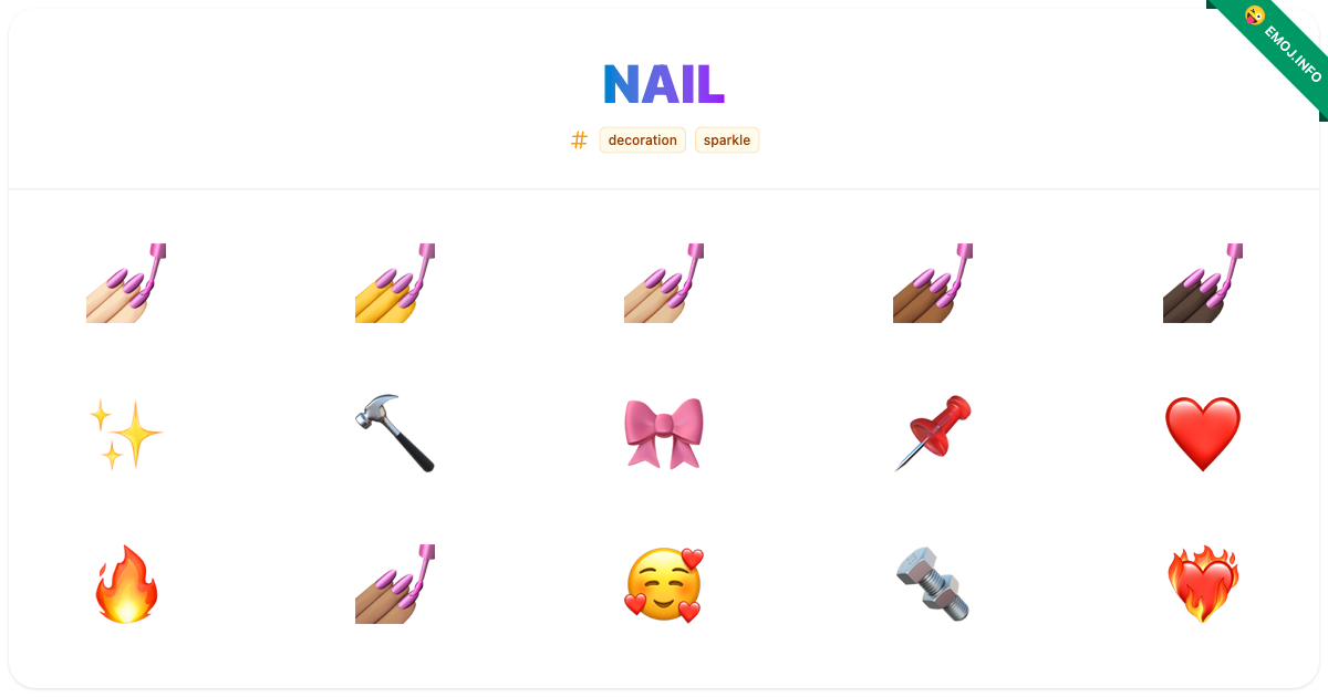 Nail Emojis 💅🏻 💅 💅🏼 | Meaning, Copy & Paste