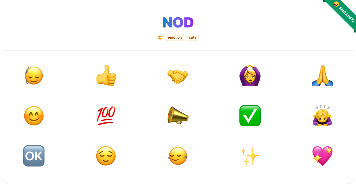 Nod Emojis 🙂‍↕️ 👍 🤝 | Meaning, Copy & Paste